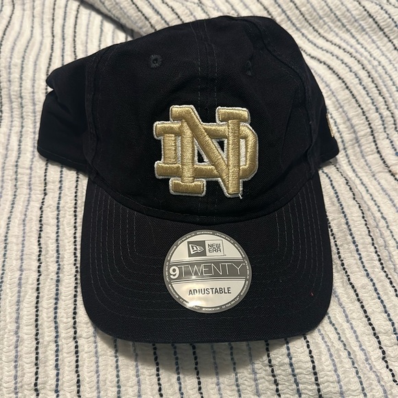 New Era | Accessories | New Era Black Cap With Gold Notre Dame Logo ...